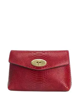 Mulberry Darley Snakeskin-effect Makeup Bag - Red