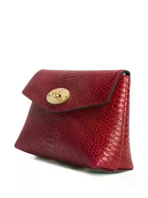 Mulberry Darley Snakeskin-effect Makeup Bag - Red