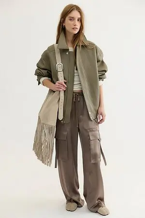 AGOLDE Ona Vegan Leather Bomber Jacket - Canopy