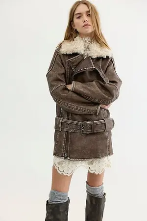 Free People Diesel G-eyser Aviator Jacket