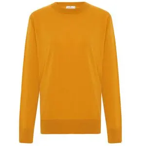 PERALUNA Mateo O Neck Pullover In Mustard - Yellow