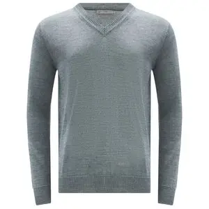 PERALUNA V Neck Basic Knitwear Pullover - Grey