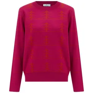 PERALUNA Gemini Pine Patterned Pullover In Fuchsia