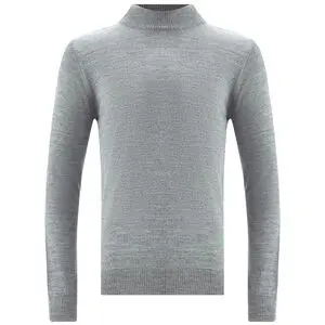 PERALUNA Mock Neck Basic Knitwear Pullover - Grey