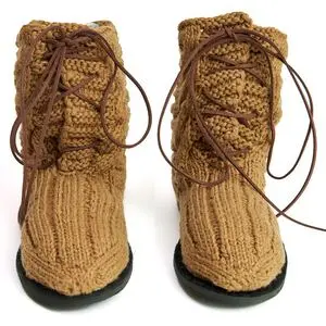 PERALUNA Knitwear Ankle Boots Camel