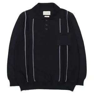 PERALUNA Alfaro Polo-neck Pure Organic Cotton Knit Jumper Antracite