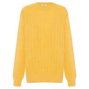 PERALUNA Zacha O-neck Waffle Knit Pullover