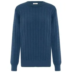 PERALUNA Zacha O-neck Waffle Knit Pullover