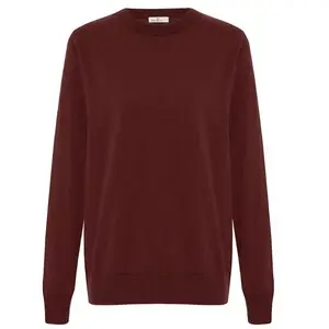 PERALUNA Mateo O Neck Pullover In Burgundy - Brown