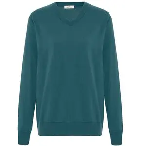 PERALUNA Mateo V-neck Pullover In Turquoise - Blue