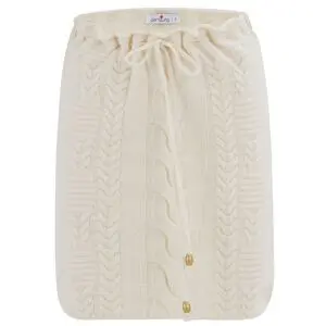 PERALUNA Cable Knit Cashmere Blend Knitwear Mini Skirt Ecru - White