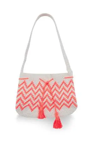 PERALUNA Mia Bag Handmade Knitwear Bag - Beige/orange