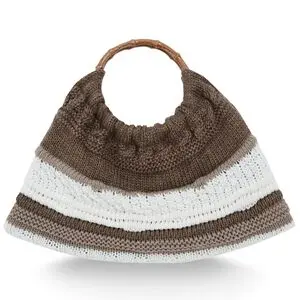 PERALUNA Joi Bag Knitwear Bag/brown Ecru - White
