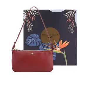 Paul Costelloe Audrey Leather Shoulder Bag - Red