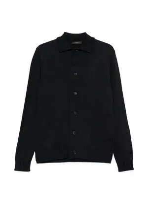 ZANONE Button-up Wool Cardigan - Blue