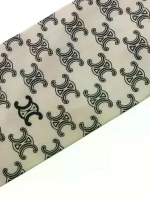 Celine 2010s Lavalliere Triomphe-pattern Scarf