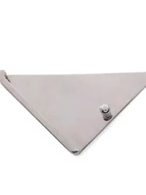 Prada 2010s Triangle Logo Belt Buckle - Silver