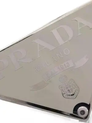 Prada 2010s Triangle Logo Belt Buckle