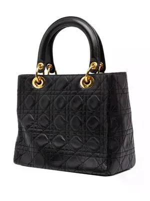 Dior 1997 Medium Lambskin Cannage Lady Satchel