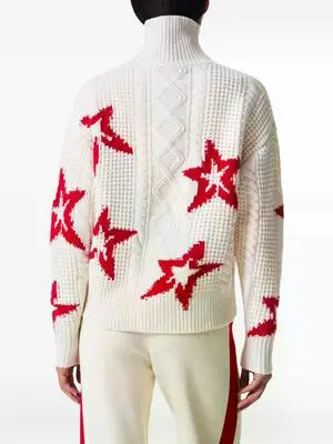 Perfect Moment Wool Cable Star Turtleneck Sweater