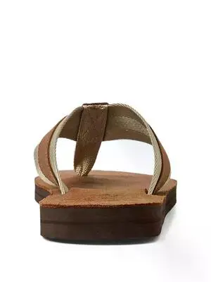 Polo Ralph Lauren Grosgrain-trim Suede Flip Flops