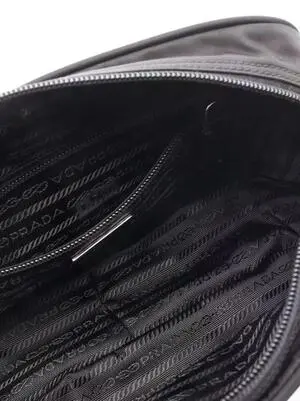 Prada 2020s Vela Saffiano Logo-plaque Shoulder Bag