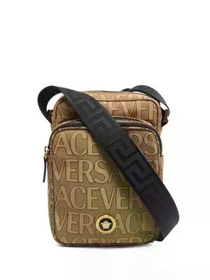 Versace Logo-pattern Messenger Bag - Neutrals