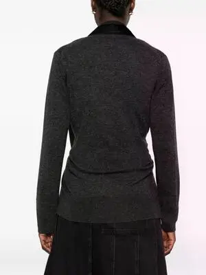 Sacai Layered Satin-lapel Cardigan