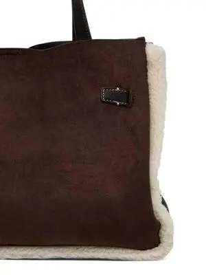 Dkny Shearling-trim Tote Bag