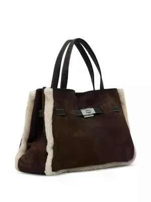 Dkny Shearling-trim Tote Bag