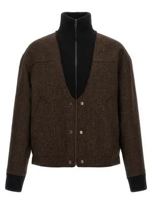 MAISON MARGIELA Wool Bomber Jacket - Brown