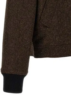 MAISON MARGIELA Wool Bomber Jacket - Brown