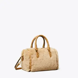Tory Burch T Monogram Shearling Petite Barrel Bag
