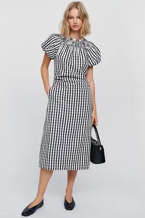 English Factory Puff Sleeve Midi Dress