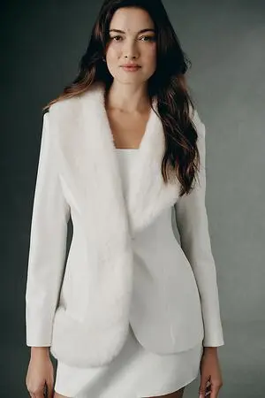 MARE MARE Faux Fur Trim Jacket - Ivory