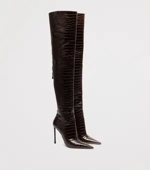 TOM FORD Croc-embossed Leather Over-the-knee Boots 105