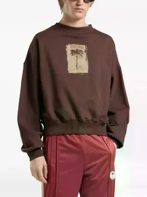 Palm Angels Brushed Palm Tree Loose Crew