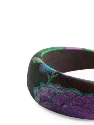 La DoubleJ Medici Jacquard-floral Headband - Black