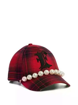 Essentiel Antwerp Kross Check Faux-pearl Baseball Cap