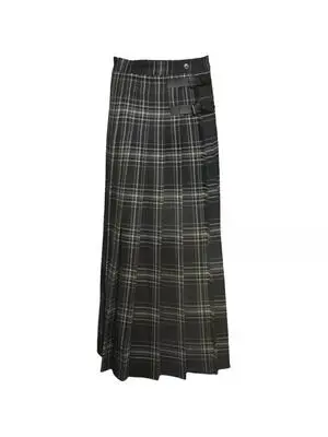 Max Mara Wool Batavia Pleated Skirt Dark - Grey