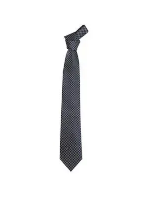 Zegna Geometric-pattern Silk Tie - Blue