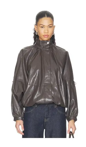 ZEMETA Travel Book Leather Jacket In Chocolate