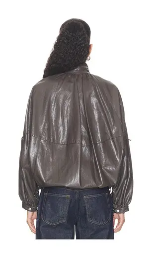 ZEMETA Travel Book Leather Jacket In Chocolate