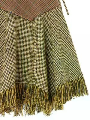 GANNI Skirt In Patchwork Check - Brown