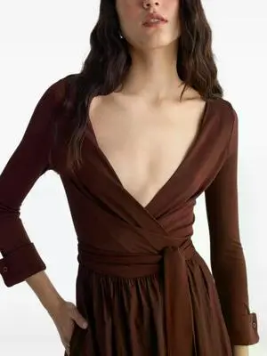 Diane Von Furstenberg Ballerina Wrap-style Belted Midi Dress