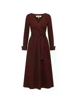Diane Von Furstenberg Ballerina Wrap-style Belted Midi Dress - Brown