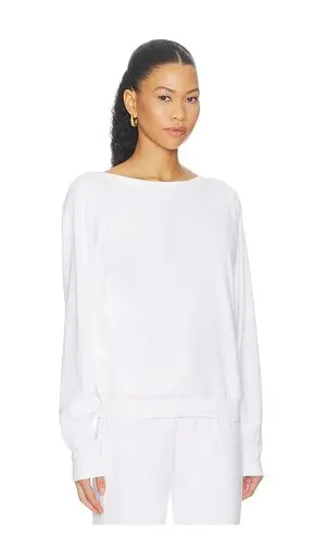 Frankies Bikinis X Devon Lee Carlson Robertson Terry Sweatshirt In White