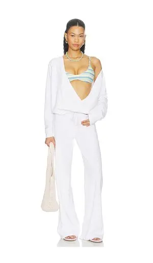 Frankies Bikinis X Devon Lee Carlson Robertson Terry Sweatshirt In White