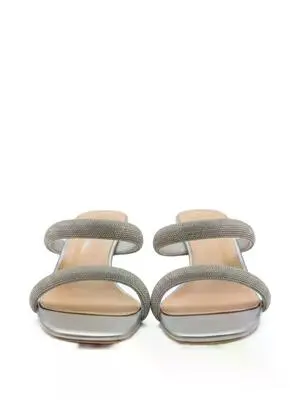 TWENTY FOURHAITCH Crystal-embellished Double-strap Sandals