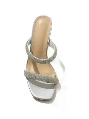TWENTY FOURHAITCH Crystal-embellished Double-strap Sandals